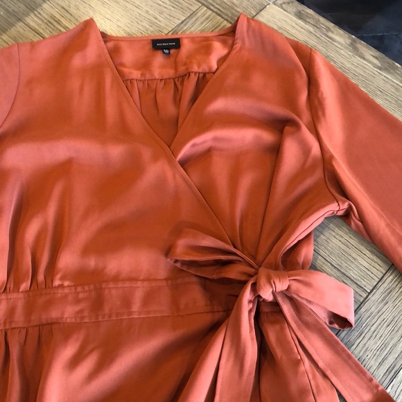 Who What Wear | Dresses | Who What Wear Rust Burnt Orange Wrap Dress ...